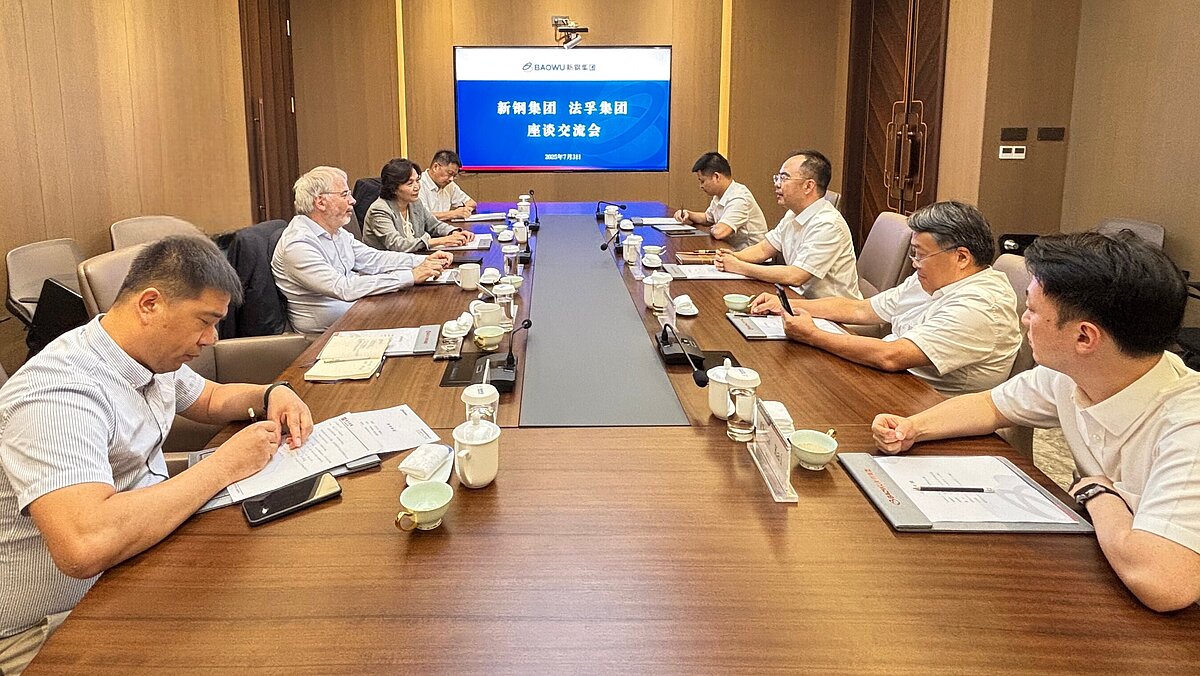 法孚集团董事会主席桑切斯与新钢集团董事长刘建荣会面