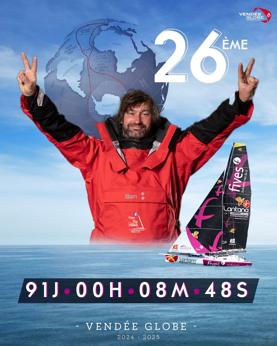 Louis Duc, Skipper de Fives Group - Lantana termine son premier Vendée Globe